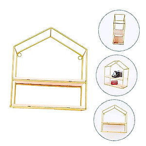 LIFKICH Wall Shelf Floating Corner Shelves Picture Shelf Ledge Decorative Wall Holder Household Decor Floating Wall Shelves Picture Frame Stand Layered Floating Shelf House Decor Metal