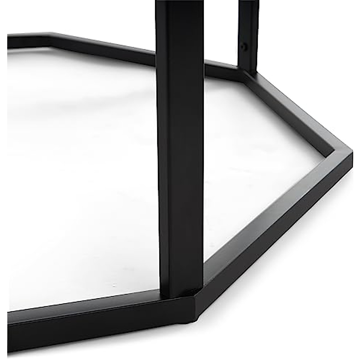 Amazon Brand – Stone & Beam Aire Rustic Octagonal Fir Wood Coffee Table, 39.5"W, Black & Natural