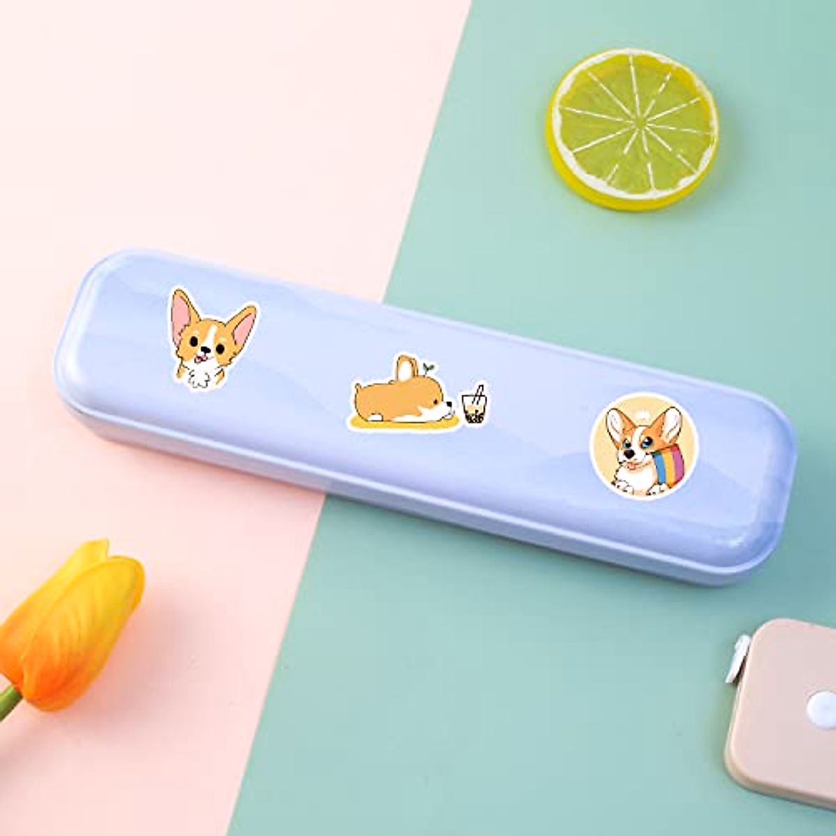 Pet Dog Stickers swanticker Lovely VSCO Kawaii Kids Dog Stickers Laptop Water Bottle Diary Waterproof Vinyl Aesthetic Animal Stickers (50 Sheets)