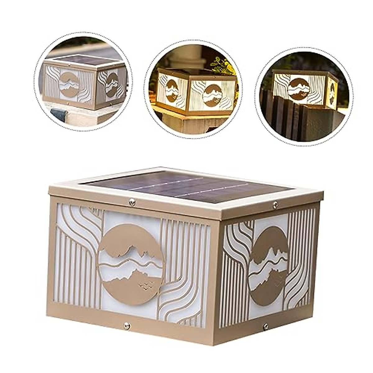 DOITOOL 1pc Post lamp Light for Outside Patio Fence Post Lights Fence Solar Lights Outdoor Fence Deck Cap Light Outdoor Column Lights Outdoor Pillar Light Outdoor lamp Lighting