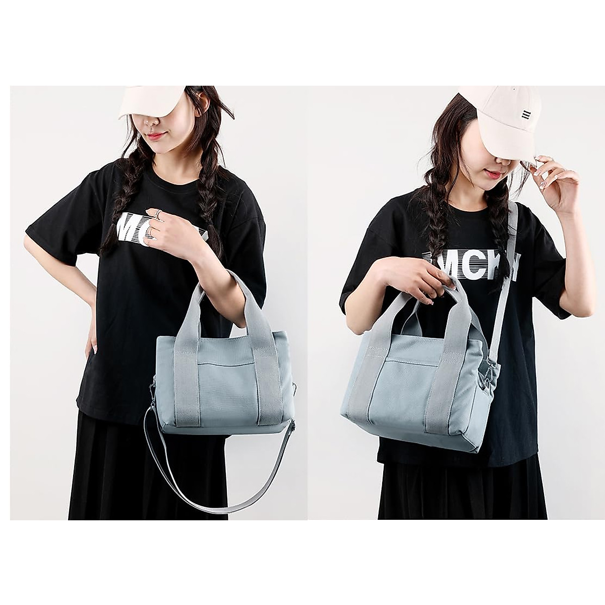 Tote Bag Women Small Satchel Stylish Mini Tote Handbag Canvas Hobo Fashion Crossbody Bag Shoulder Travel Bag 2023