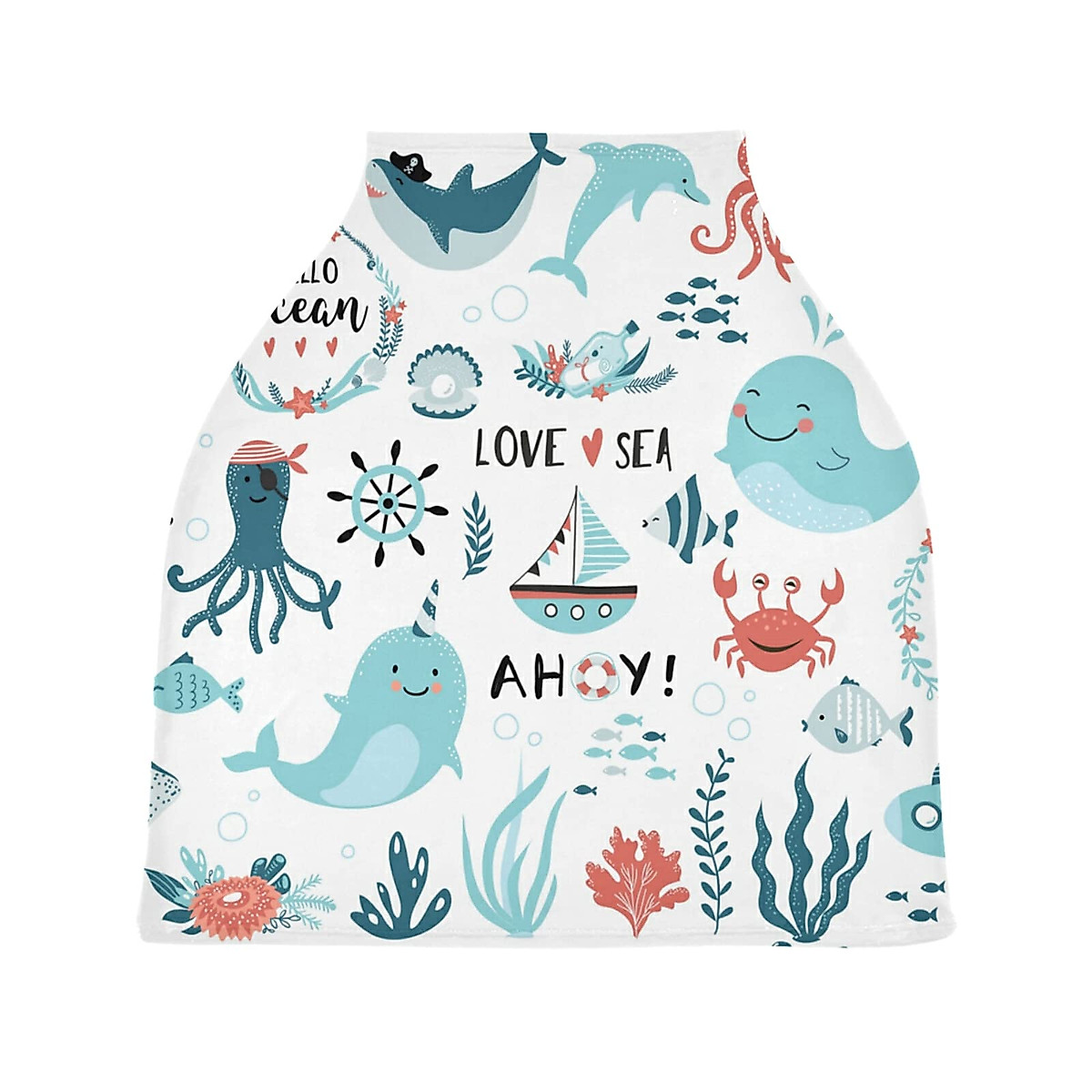 Nursing Cover Breastfeeding Scarf Whale Under The Sea- Baby Car Seat Covers, Stroller Cover, Carseat Canopy(9ut1c)