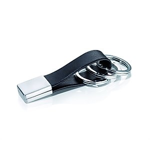 Troika Twister Black Leather Keyring (KRG649LE)
