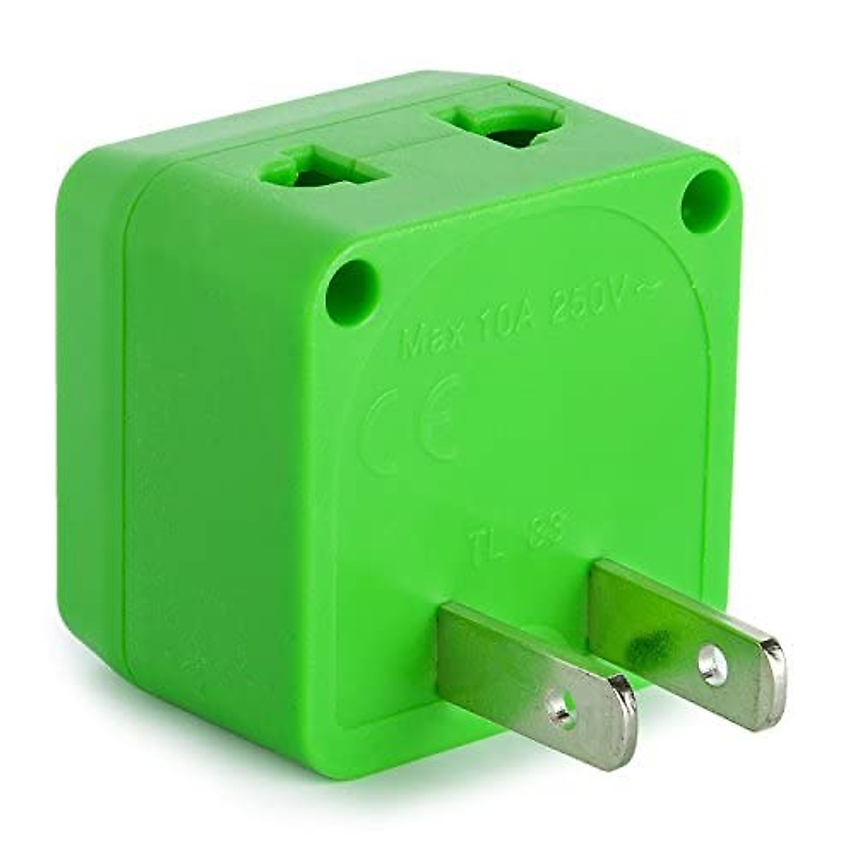 Yubi Power 2 in 1 Universal Travel Adapter with 2 Universal Outlets - Built in Surge Protector - Green Type A Plug Adapter for Canada, United States, Japan, and Mexico, International Power Adapter