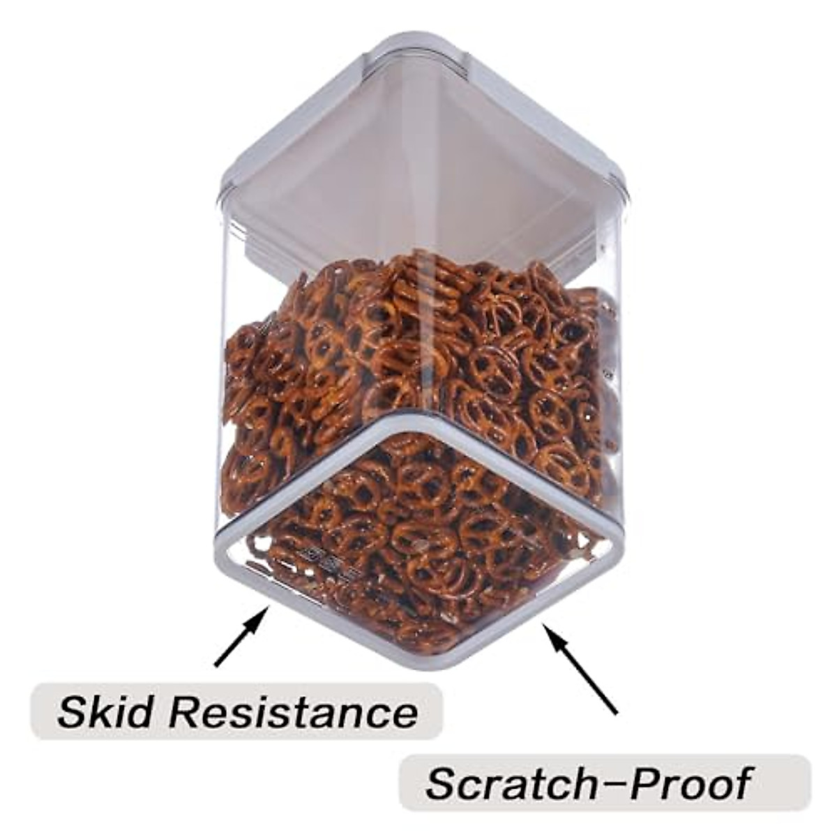 Large Airtight Pet Food Storage Containers with lids 5.2L /176oz,2 Pack Crystal Clear BPA Free Plastic Canisters for Dogs and Cats Storage Bin