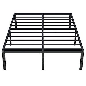 Maenizi 16 Inch King Bed Frame No Box Spring Needed, Heavy Duty King Platform Bed Frame Support Up to 3000 lbs, Easy Assembly, Noise Free, Black