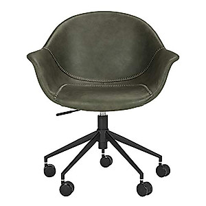 Safavieh Home Ember Green Faux Leather and Black Office Chair
