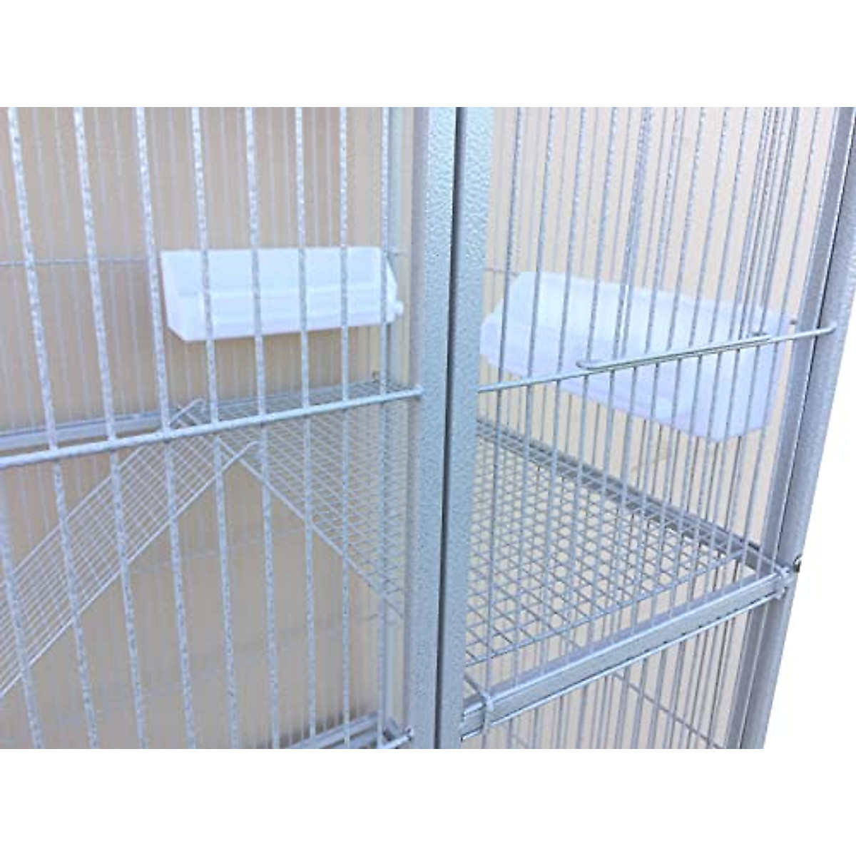 70" Extra Large Wrought Iron 3-Levels Ferret Chinchilla Sugar Glider Chewproof Cage Tight 1/2-Inch Bar Spacing with Removable Rolling Stand