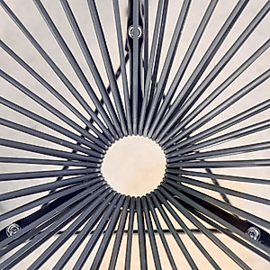 Lepus Rattan Outdoor Side Table, Small Round Wicker Patio Side Table with Glass Top, Weather Resistant Patio End Table for Garden, Balcony, Yard Porch (Dark Grey)