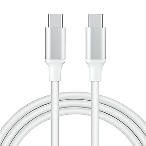 Digipartspower White 5ft 100W USB-C to USB-C Data Sync Power Adapter Charger Cord Cable Compatible with Dell Latitude 12 5290 T17G002 2-in-1 Laptop