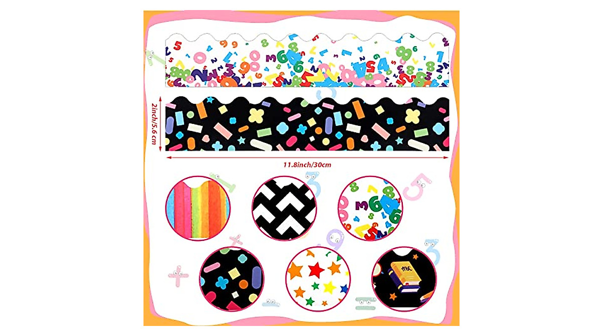 Vibrant Confetti Bulletin Board Borders - 72 Packs