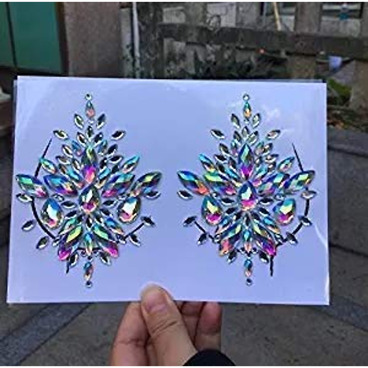 1 Set Temporary Tattoos Stickers Face body Jewels face Gems breast jewels sticker for women