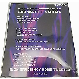 ProConnect TX500 3 Pairs of New Model 1500W Total Super High Frequency Mini Car Tweeters US Ship