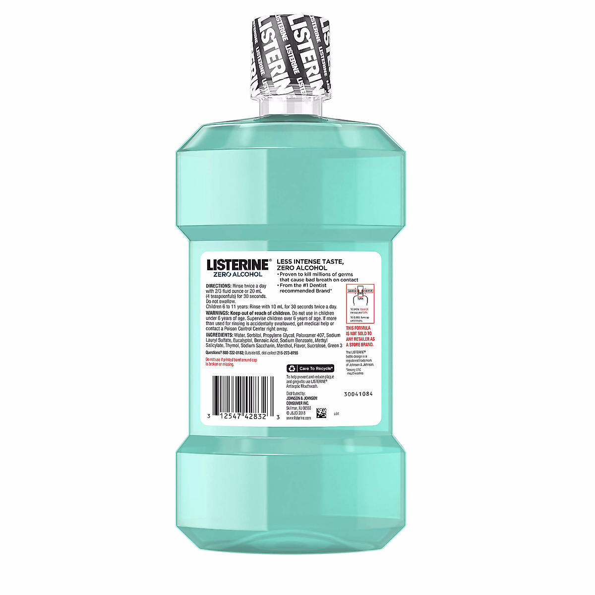Listerine Zero Cool Mint Mouthwash For Fresh Breath And To Kill Bad Breath Germs, 500 ml, 16.9 Fl Oz