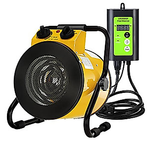 LHUKSGF Greenhouse Heater with Digtal Thermostat, Grow Tent Heaters, Overheat Protection, Fast Heating for Green House, Flower Room, YE……