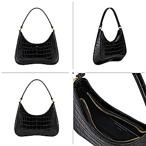 JW PEI Women's Ruby Shoulder Bag (Black Croc)