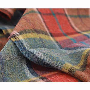 Biddy Murphy 100% Irish Lambswool Plaid Scarf, Soft & Warm, Celtic Tartan Pattern, Earthtone