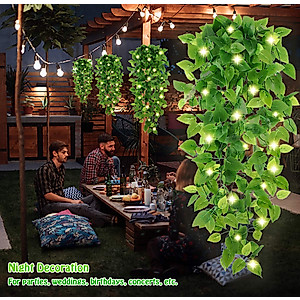 WEISPARK Artificial Hanging Plants - 2pcs Fake Ivy Vine Leaves Kitchen Plants for Wall House Room Garden Wedding Garland Indoor Outdoor Decoration (No Baskets)