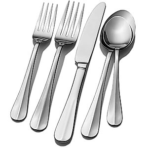 Pfaltzgraff Everyday Simplicity 53-Piece Stainless Steel Flatware Set, Service for 8