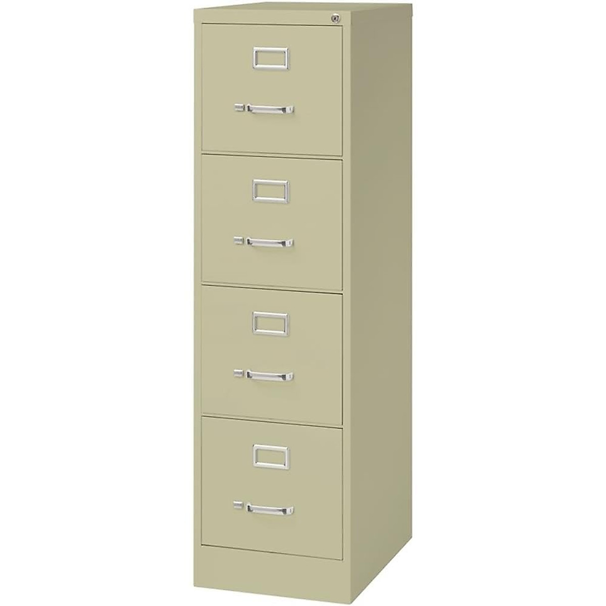 Scranton and Co 22" Deep 4 Drawer Letter File Cabinet in Putty, Fully Assembled