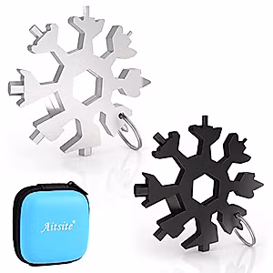 Aitsite 18 in 1 Snowflake Multi Tool Portable Stainless Steel Multi Opener Tool Ideal Gadgets Gift for Travel Camping Adventure Daily Kit with Gift Box