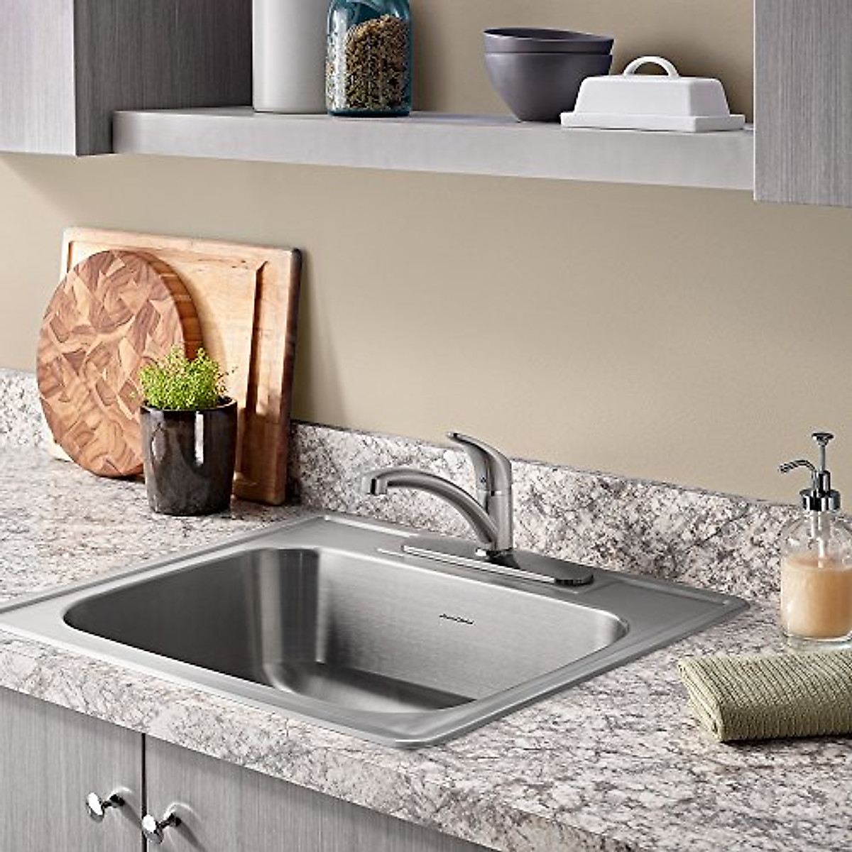 American Standard 22SB.6252283S.075 Colony Top Mount ADA 25x22 Single Bowl Stainless Steel 3-Hole Kitchen Sink