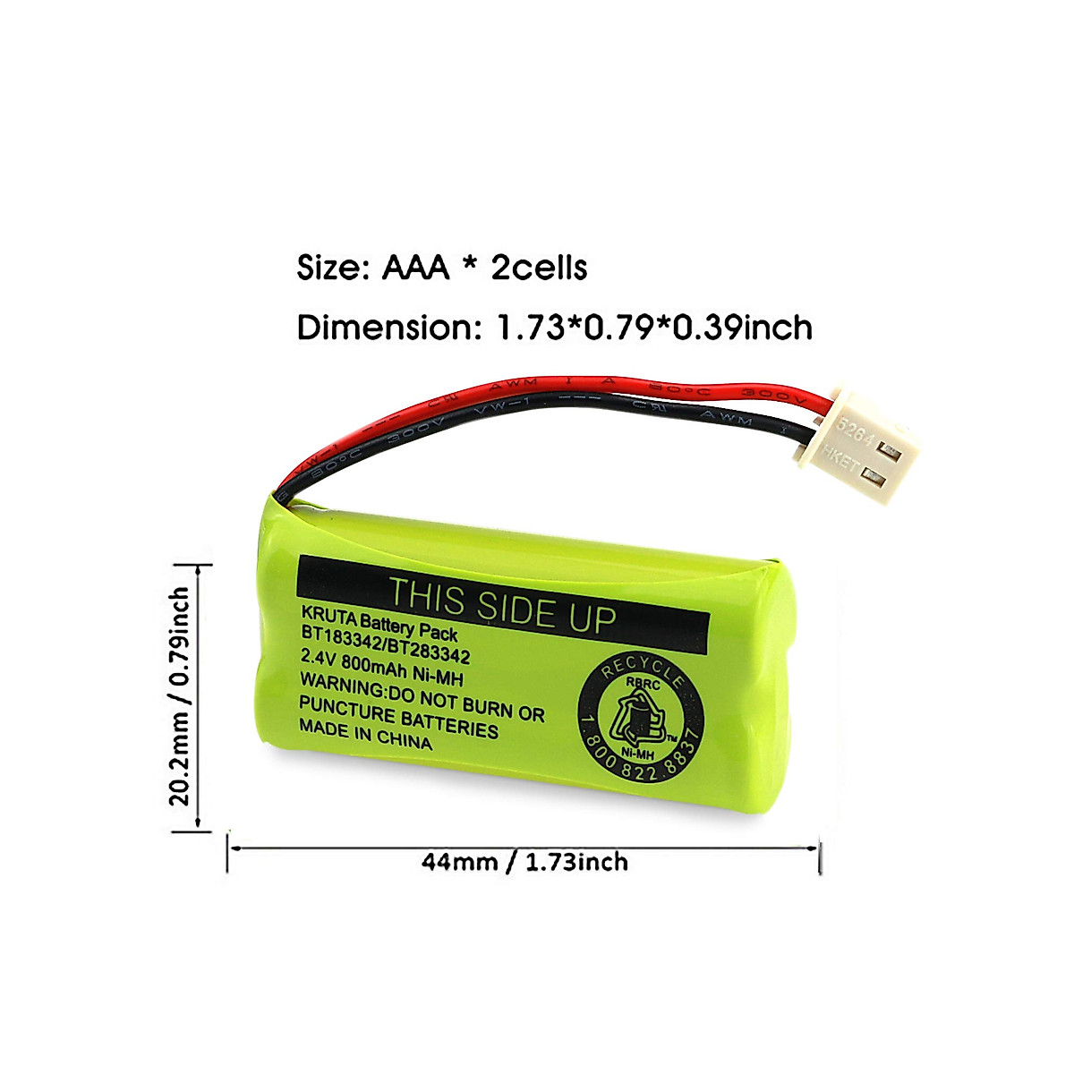 Kruta BT183342 BT283342 BT166342 BT266342 BT162342 BT262342 Battery Compatible with VTech CS6114 CS6419 CS6719 AT&T EL52300 CL80112 VTech CS6719-2 Cordless Handsets (Pack of 3)