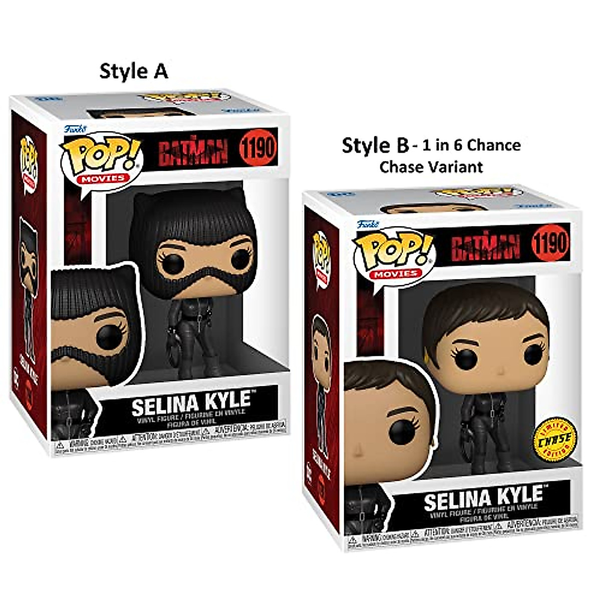 Funko POP! Movies The Batman Collectors Set- Batman, Selina Kyle (with Possible Chase Variant), and The Riddler, Figures Stand 3.75" Tall, Each Figure Comes Individually Packaged
