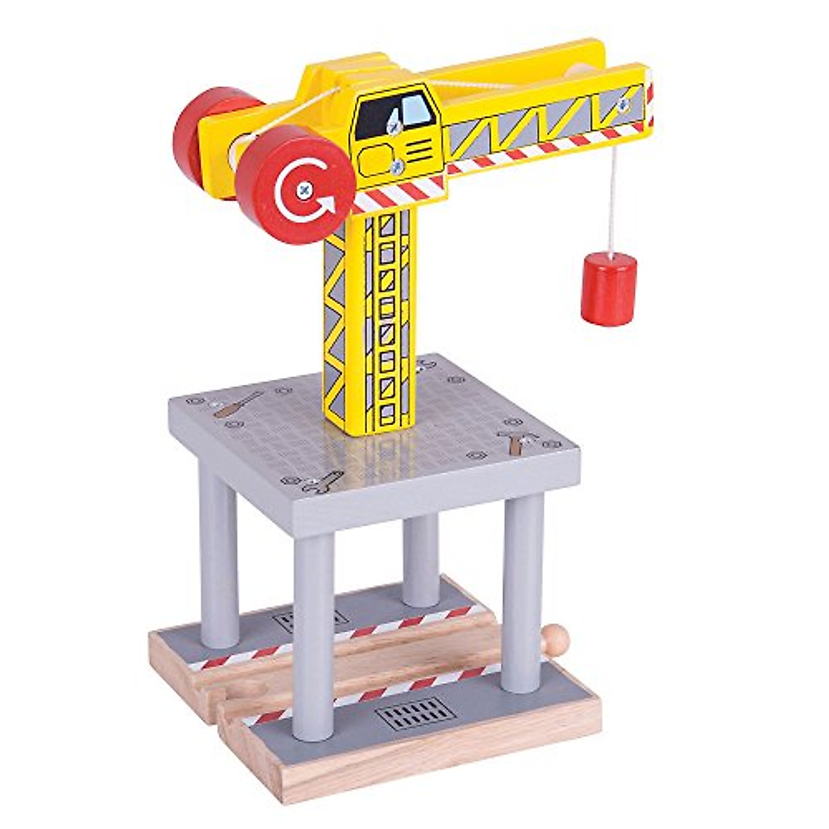 Bigjigs Rail Magnetic Big Yellow Crane - Other Major Wooden Rail Brands are Compatible