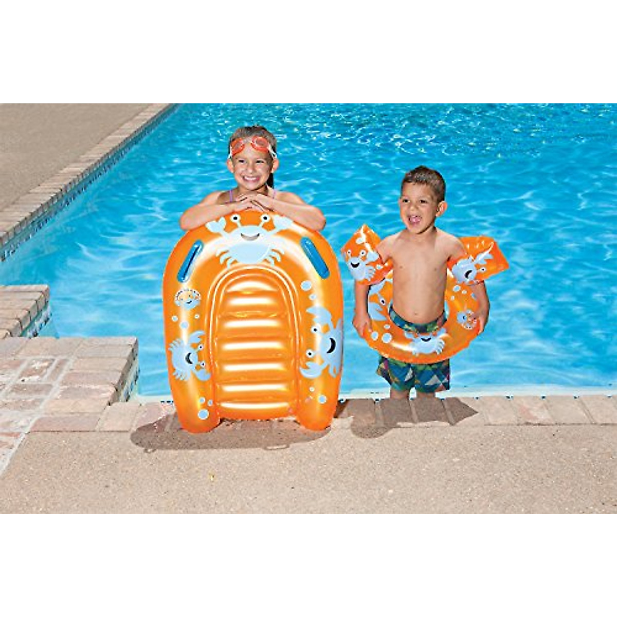 Poolmaster 81530 Learn-to-Swim Little Ones Crab Swim Set , Orange Small