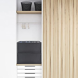 3 Pcs Wardrobe Clothes Organizer, Drawer Clothes Organizers for Pants, Jeans, T-shirt, Scarves, Dress, Stackable Storage Closet Container with Handles, Grey (2Pcs 6 Grids & 1Pc 9 Grids)