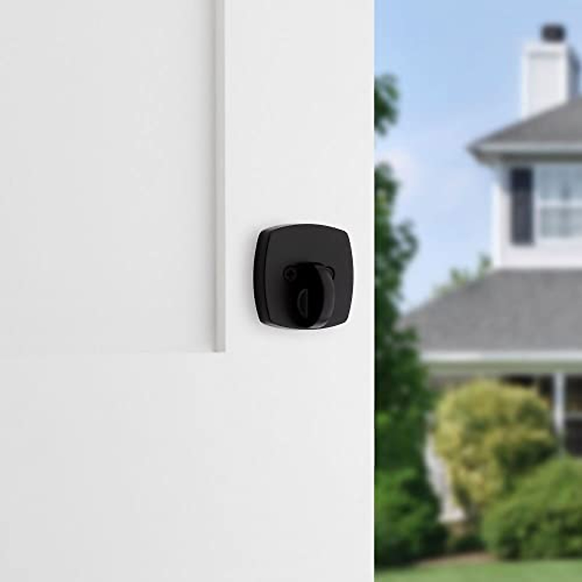 Kwikset Midtown Deadbolt Lock, Matte Black Modern Exterior Keyed Front Entry Door, Pick Resistant SmartKey Rekey Security, Single Cylinder Dead Bolt, with Microban Protection
