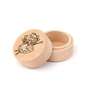 SAVITA Tooth Fairy Box, Wooden Baby Tooth Storage Box Portable Tooth Fairy Storage Box Milk Teeth Container Box Cute Lost Tooth Holder Keepsake to Keep The Childhood Memory
