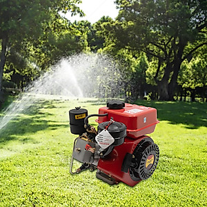 4-Stroke Diesel Engine 196CC Single Cylinder Forced Air Cooling Multi-Purpose Engine, Manual Recoil Start Horizontal Shaft Engine for Pasture Management Machines Small Agricultural Machinery Fields