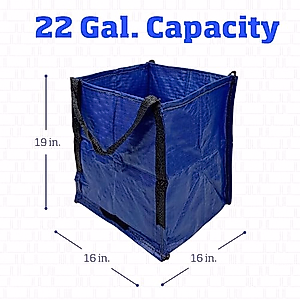 DURASACK Heavy Duty Storage Tote Bag 22-Gallon Rugged Woven Polypropylene Moving Bag, Reusable Self-Standing Design, Holds up to 500 Pounds, Single, Blue, 16 x 16 x 19 inches