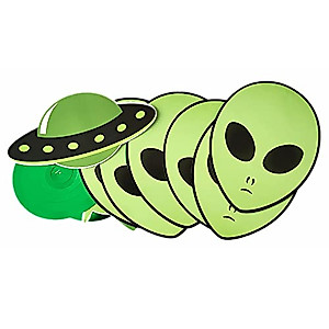 Swirls & Cutouts Green Alien Theme Hanging Swirl Decorations UFO Theme Ceiling Whirl Streamer Hanging Cutouts Alien Invasion for Kids Girls Boys Birthday Baby Shower First Birthday Party Supplies