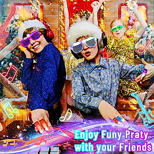 134 Pcs Glow in The Dark Christmas Party Supplies LED Light Up Toys Party Favors Bulk for Kids Adults Birthday With 104 finger lights Rings, 30 Flashing Glasses for Birthday Stocking Stuffers