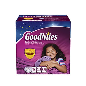 GoodNites Bedtime Pants for Girls, Small/Medium, 40 count
