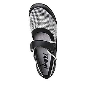 TRAQ by Alegria Qutie Womens Smart Walking Shoe Black White 10 M US