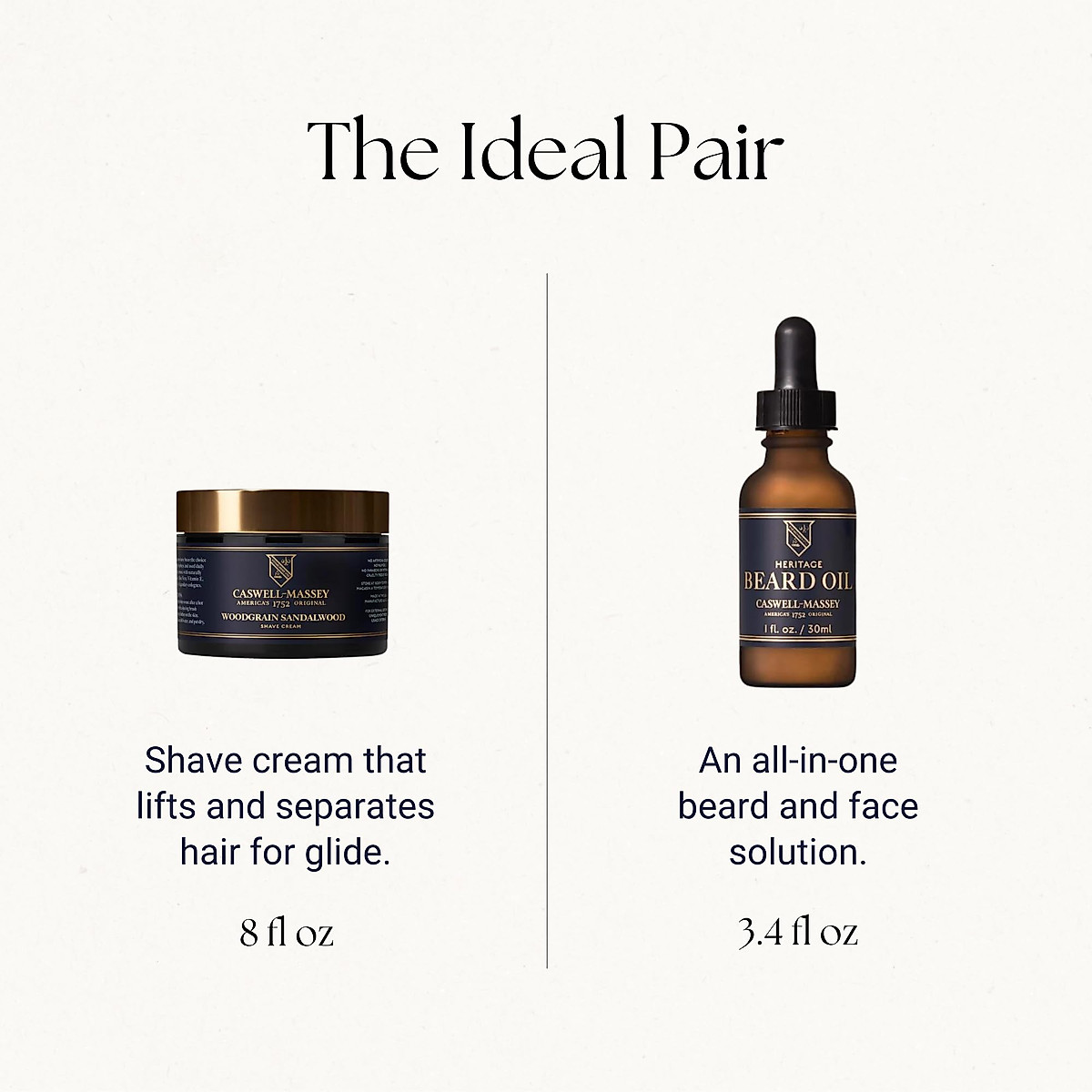 Caswell-Massey Heritage Woodgrain Sandalwood Shave Cream, Natural Men’s Shaving Cream for Smooth Beard Shaving, Soothing for Sensitive Skin, USA Made, 8 Fl Oz