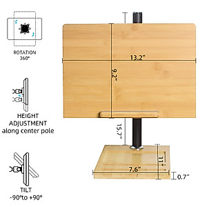 wishacc Laptop Stand Wood Adjustable Height with Phone Slot Holder, Laptop Raised Stand for Desk, Laptop Riser Stand of Elevated Stand, Tall, Strong and Airflow Even for 17 inch (13.2 x 9.2 inches)