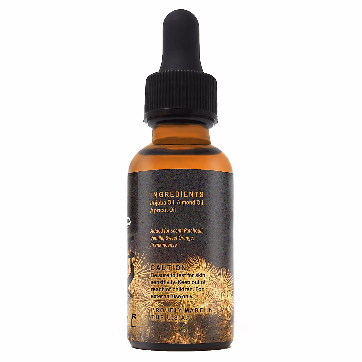 Happy New Year Beard Oil Scented with Patchouli, Vanilla, Sweet Orange and Frankincense (1 oz.)