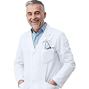 NY Threads Professional Lab Coat for Men, Full Sleeve Poly Cotton Long Medical Coat