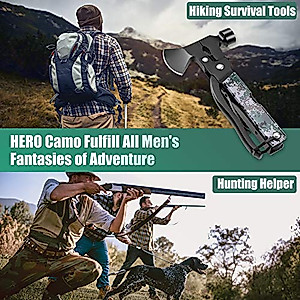 Mens Gifts Camping Accessories Multitool Camping Gear Unique Gifts for Men Dad Husband 16 in 1 Survival Gear and Equipment Camping Gadgets Stocking Stuffers for Men Hunting Hiking Mini Axe Hammer