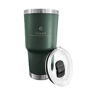 inani 30oz Stainless Steel Tumbler, Insulated Travel Coffee Cup, Leak-Resistant, Spill-Proof Lid, Dishwasher Safe, BPA-Free, Double-Wall Insulated Premium Travel Mug For Hot Or Iced Coffee, Moss Green