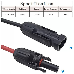 Solar Panel Extension Cable,10AWG SAE PV Extension Cable to Solar Panels with SAE to SAE Polarity Reverse Adapters, 11.81inch (LUSZDDBAOLU-216201)