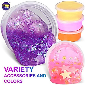 33 Cups Jumbo Slime Kit for Girls and Boys, FunKidz Premade Ultimate Slime Pack to DIY Big Fluffy Slime Making Kits Super Party Favors Gift Toys for Kids