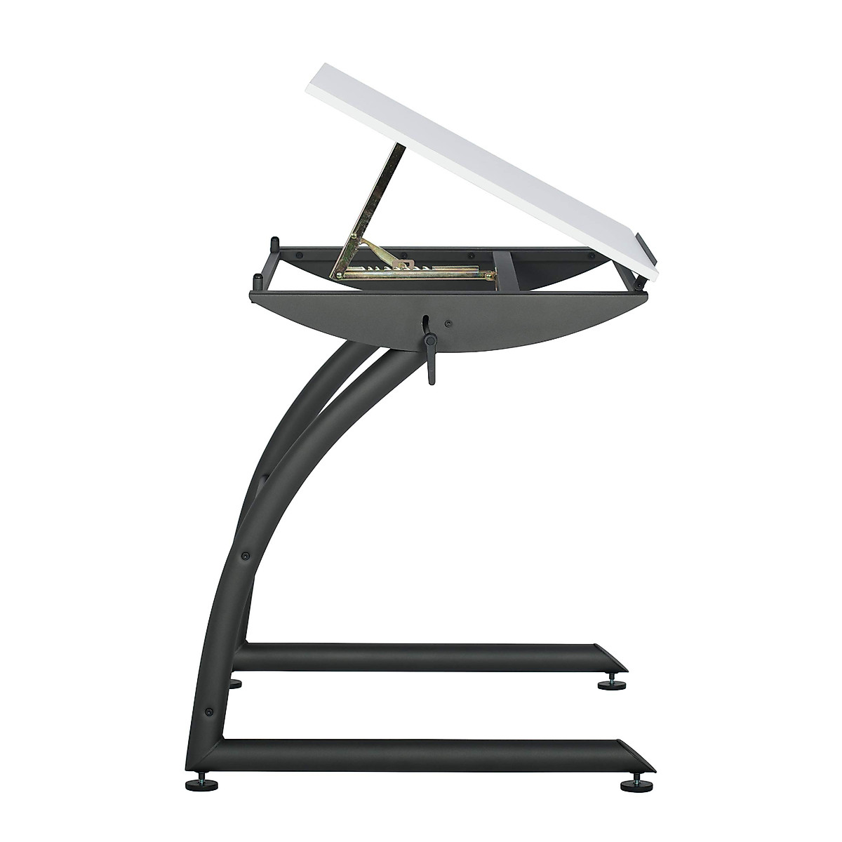 SD STUDIO DESIGNS Triflex Drawing Table, Sit to Stand Up Adjustable Office Home Computer Desk, 35.25" W X 23.5" D, Charcoal Black/White