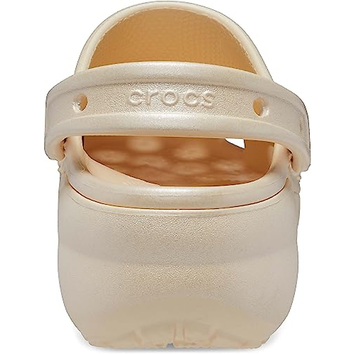 Crocs Women's Classic Platform Glitter Clog, Vanilla, 8