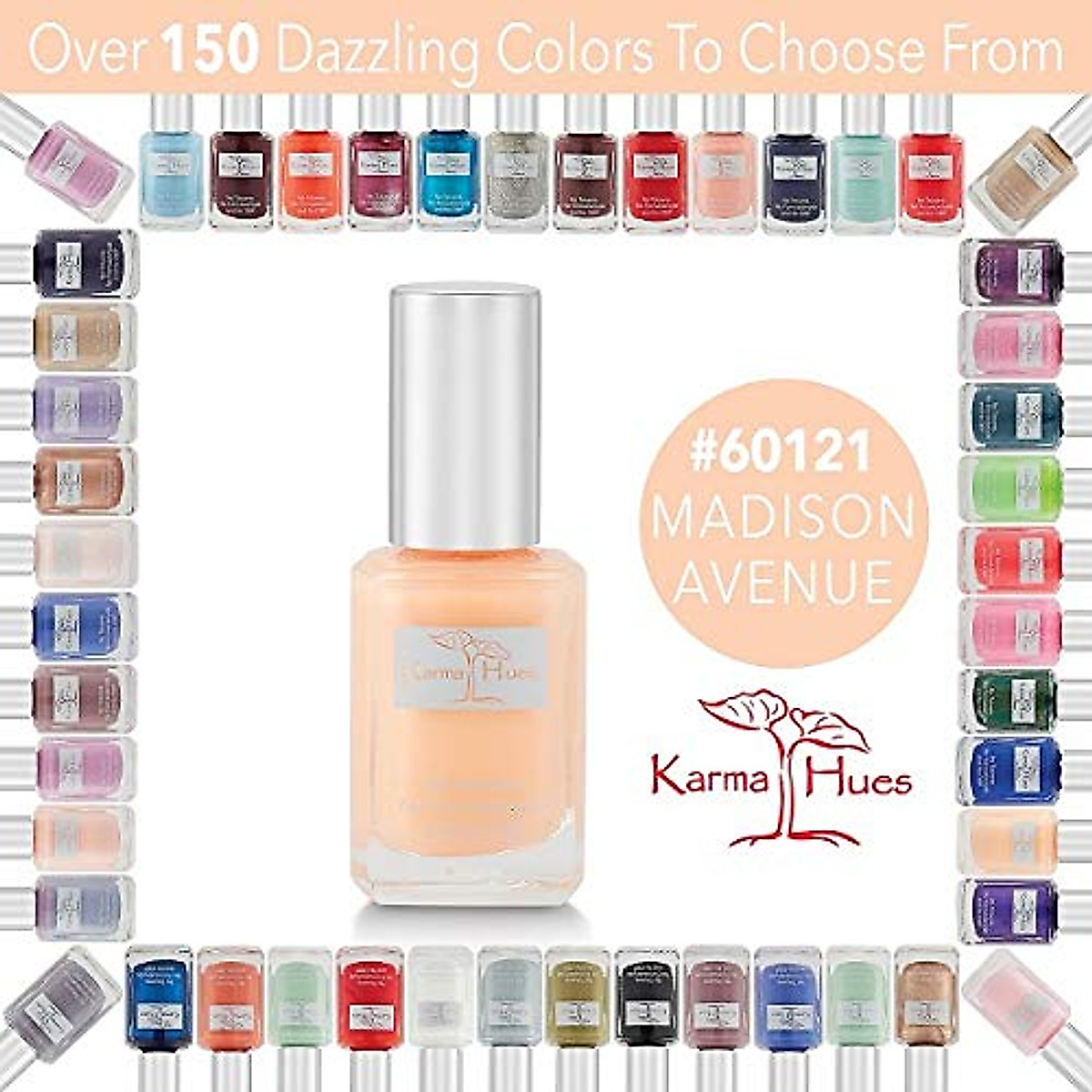 Karma Organic Natural Non toxic Nail polish - Vegan and Cruelty Free Nail Paint for Nail Art - Fast Drying Nail Polish for Women - Long Lasting Nail Polish with Nail Strengthening Formula(MADISON AVE)